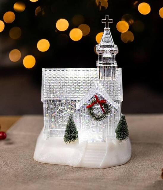 Marco Paul 28cm Led Lights Church Scene Christmas Decorations Indoor ...