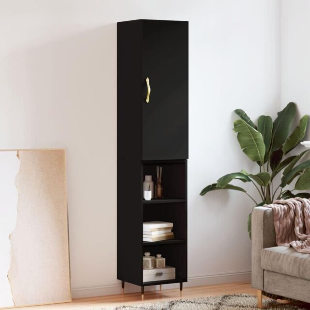 Highboard Black 34.5x34x180 cm Engineered Wood by Debenhams | ufurnish.com