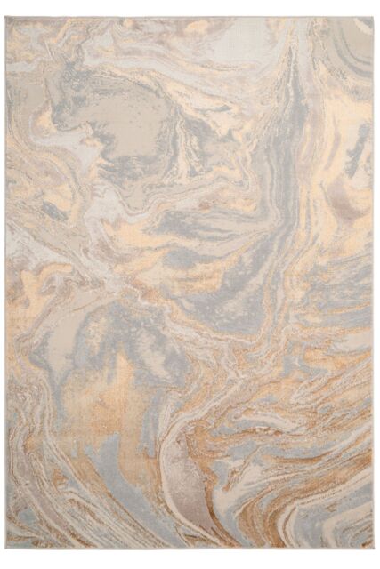 Kukoon Silver Gold Metallic Marble Lustre Sheen Rug - Size: 80 cm x 150 ...