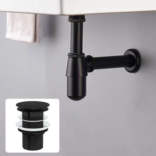 Nes Home Bathroom Basin Bottle Trap & Slotted Waste Matte Black by ...