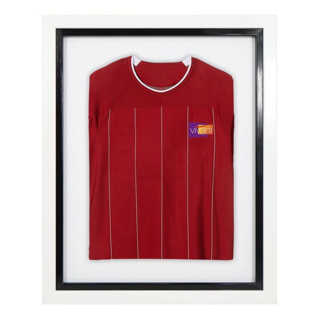 Standard Mounted Sports Shirt Display Frame with Gloss White Frame and ...