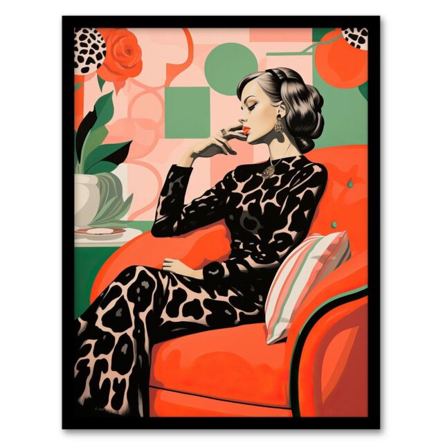 Wall Art Print The Thinker Modern Female Portrait Living Room Framed by Debenhams | ufurnish.com