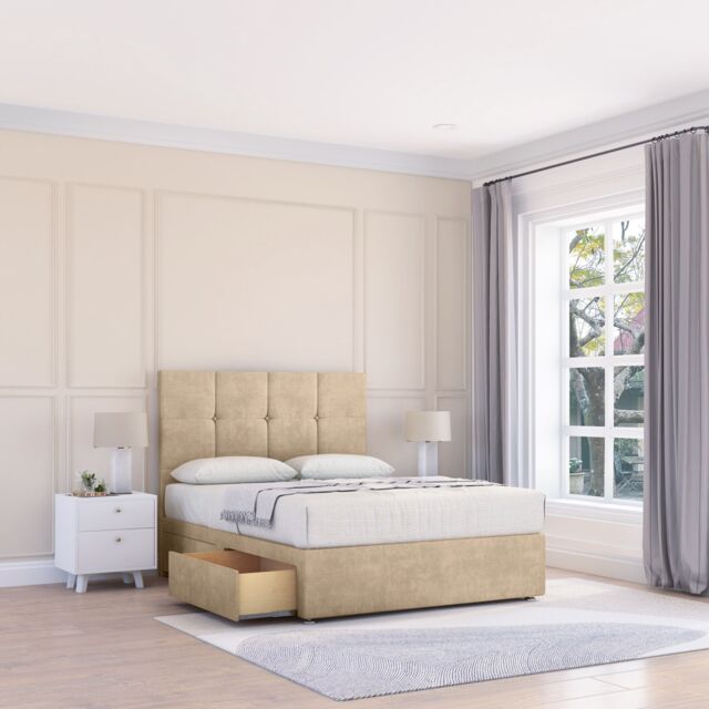 "Jasmine Coniston Bed Set With 4 Drawers, Mattress & 54"" Headboard" by ...
