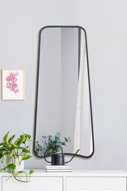 MirrorOutlet Black Metal Trapezoid Shape Framed Wall Mirror (122CM X ...