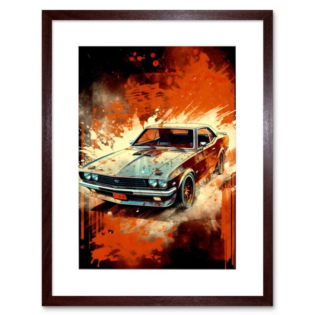 Wall Art Print Japan Drift Car JDM Action Scene Painting Red Blue Speed ...
