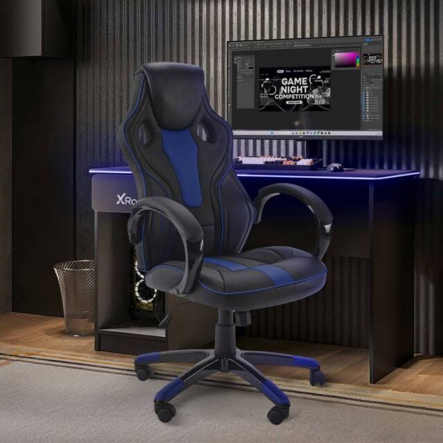 X Rocker Maverick Ergonomic Mid-Back PC Gaming Chair with Swivel in ...