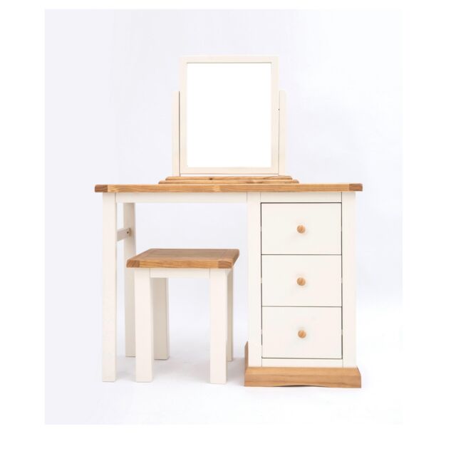 Cabinet Bits Trevi 3 Drawer Dressing Table Set Wood Knob in Off-White ...