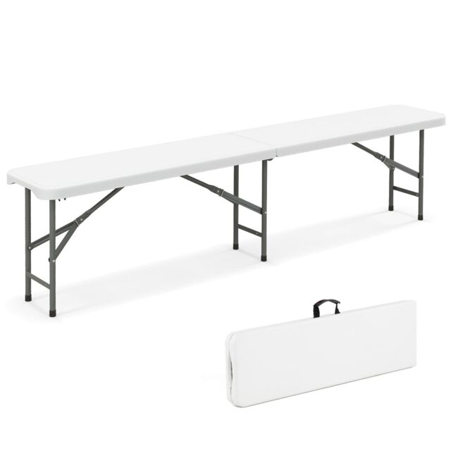 180 cm Plastic Folding Bench Portable Fold-in-Half Seat by Debenhams ...