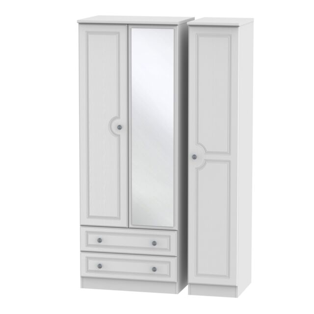 Ready Assembled 2 U Stirling Triple Mirror Wardrobe with 2 Drawers ...