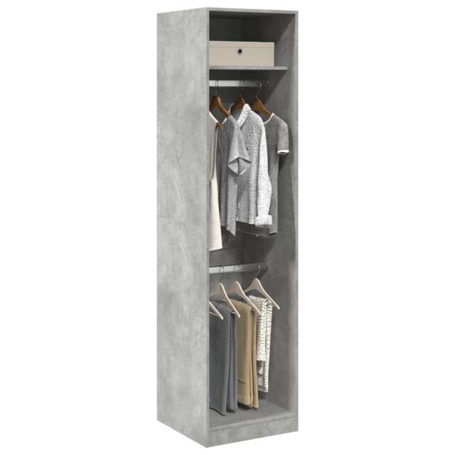 Wardrobe Concrete Grey 50x50x200 cm Engineered Wood by Debenhams ...