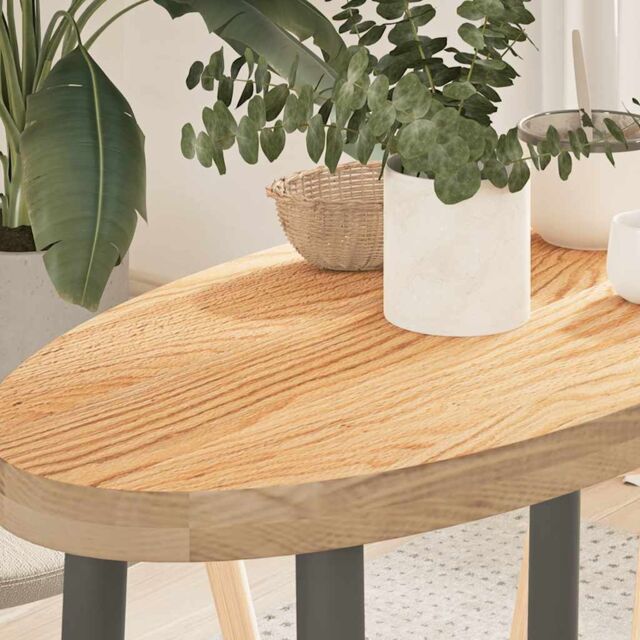 Berkfield Home Table Top 80x40x4 cm Solid Wood Oak Oval in Brown - Size ...
