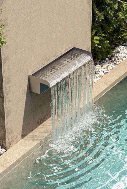 30cm Back Entry Waterfall Pool Fountain Garden Stainless Steel Wall ...