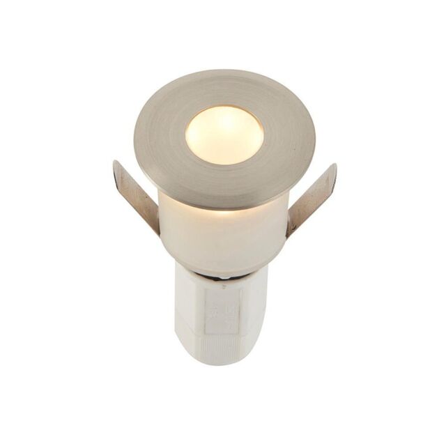 Hades LED Outdoor Recessed Ground Decking Light Satin Nickel Effect ...