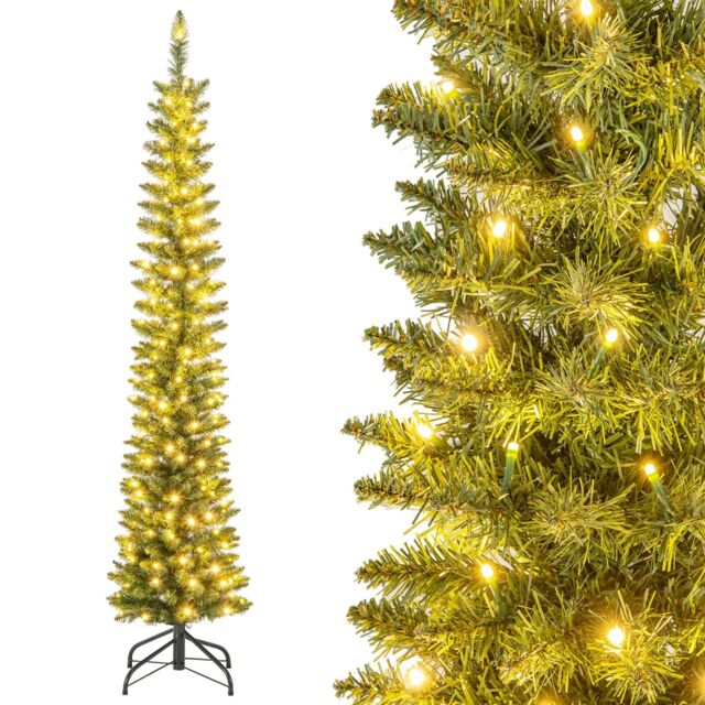 180CM Pre-lit Artificial Christmas Tree With 390 Branch Tips & 180 LED ...