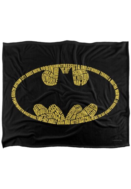 Batman Word Logo Blanket 152 x 127 cm by Debenhams | ufurnish.com