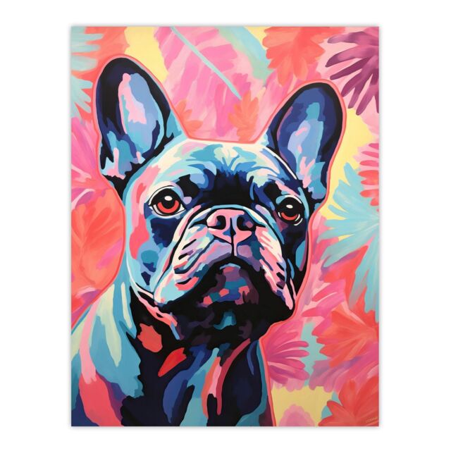 "Wee Blue Coo Wall Art Print The Pastel Pooch French Bulldog Neon Fun ...