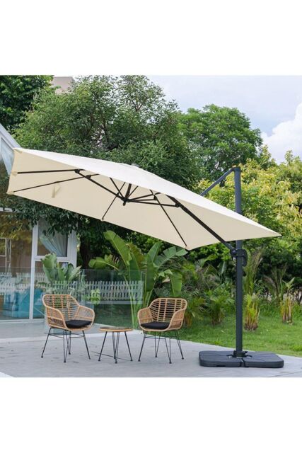Large Square Canopy Rotating Outdoor Cantilever Parasol with Square ...