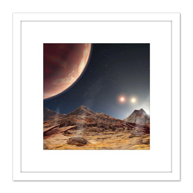 Space NASA Triple Star System HD188753 Sunset Concept 8X8 Inch Square ...
