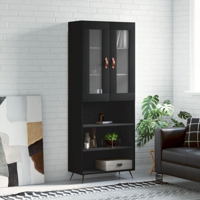 Highboard Black 69.5x34x180 cm Engineered Wood by Debenhams | ufurnish.com