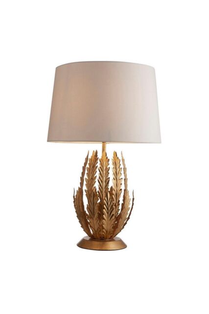 Netlighting Delphine Decorative Gold Layered Leaf Table Lamp with Ivory ...