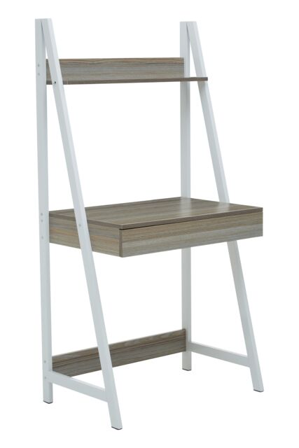 Light Oak Effect Desk or Ladder Unit,Desk With Pull-Out Slider,White ...