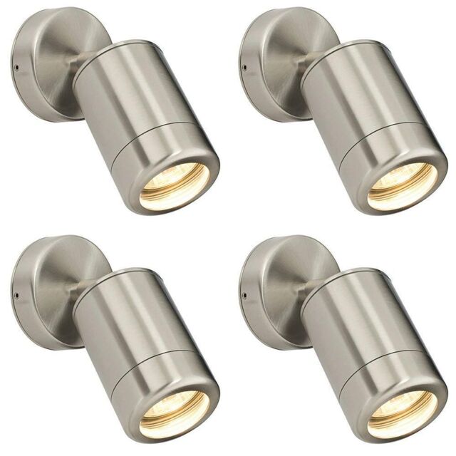 4 PACK Adjustable IP65 Spotlight - 7W LED GU10 - Marine Grade Stainless ...