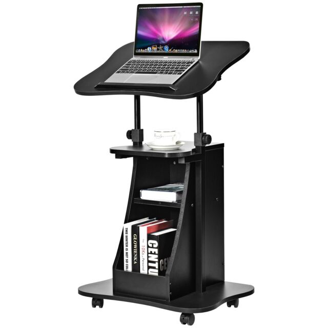 Costway Movable Laptop Table Height Adjustable Computer Workstation W ...