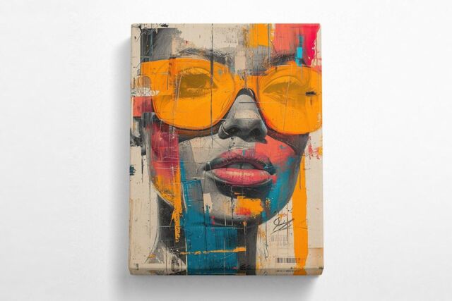 Orange Glasses Graffiti Canvas Print by Debenhams | ufurnish.com