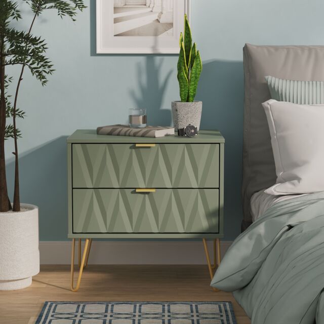 Ready Assembled 2 U Dallas 2 Drawer Side Table (Ready Assembled) in ...