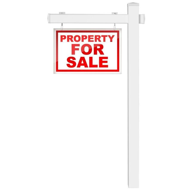 Costway 183 cm Real Estate Sign Post UPVC Realtor Yard Sign Post Garage ...