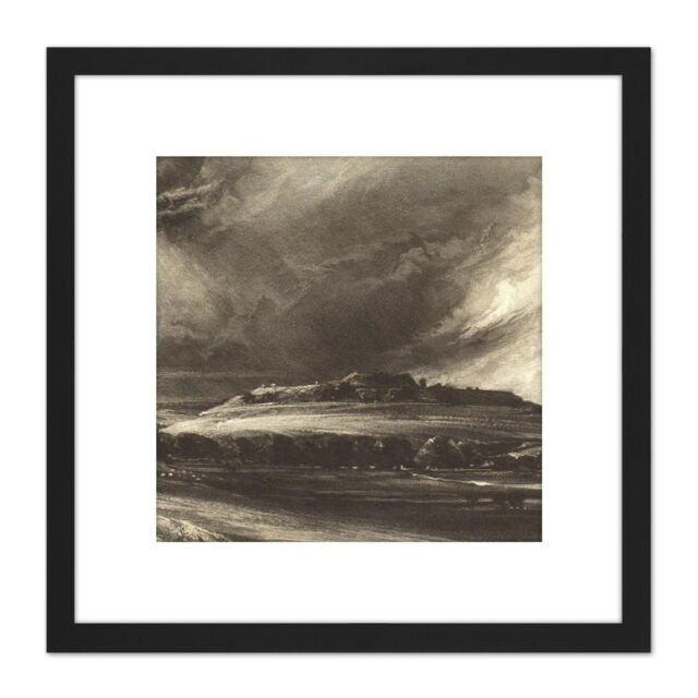 David Lucas Old Sarum 1833 Painting 8X8 Inch Square Wooden Framed Wall ...