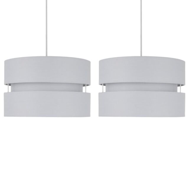 Pair of Light Grey Layered Easy Fit Light Shades by Debenhams ...