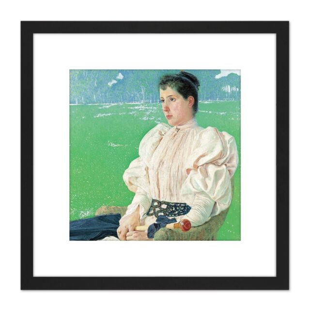 Anselmo Guinea Portrait Of A Lady Painting 8X8 Inch Square Wooden ...