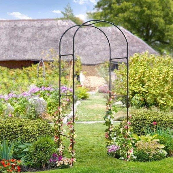 2.4m Black Steel Garden Arch Heavy Duty Metal Arch Frame by Debenhams ...