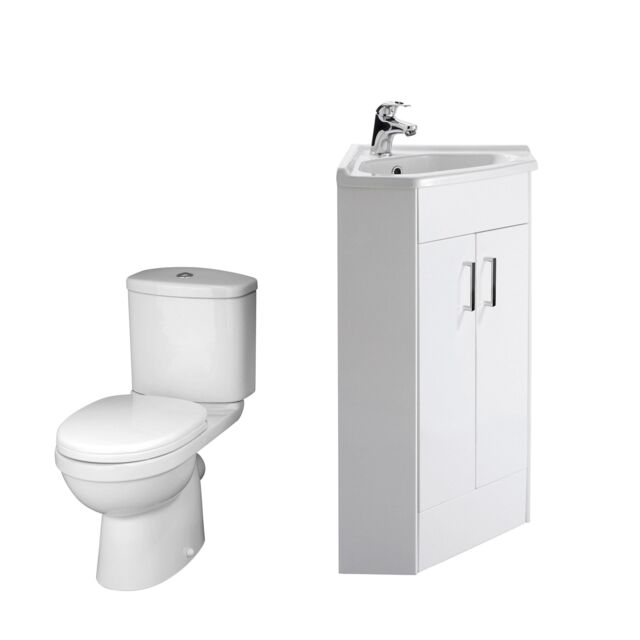 Balterley Bathroom Floor Standing Corner Vanity Unit & Toilet Set ...