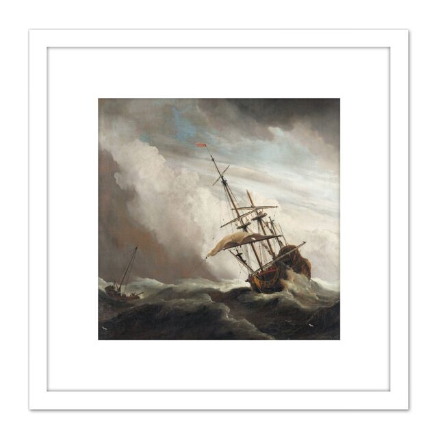 Artery8 A Ship On The High Seas Caught By A Squall 8X8 Inch Square ...