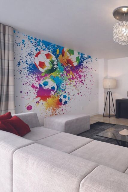 Origin Murals Football Splash Wall Mural - Size: W350 cm x H280 cm by ...