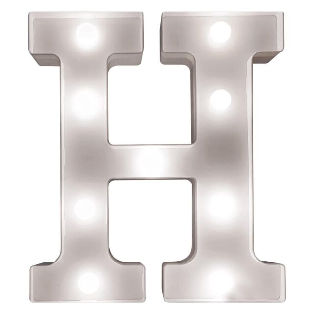 Battery Powered 3D Letter H LED Light - Freestanding or Wall Mounted ...