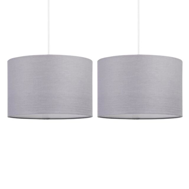 First Choice Lighting Set of 2 Dark Grey 25cm Ceiling Light Shades by ...