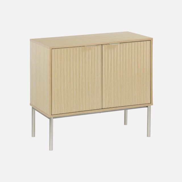 2-door Wood And Metal Effect Sideboard 80cm by Debenhams | ufurnish.com