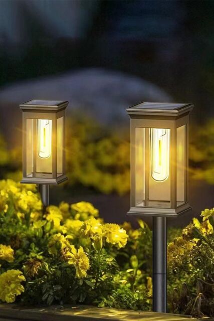 8Pcs Solar Tungsten Lawn Lamp Outdoor Atmosphere Decorative Street Lamp ...