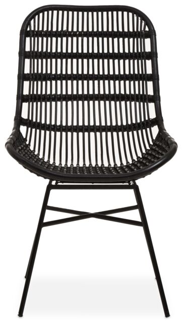 Curved Black Natural Rattan Chair, Rustless Rattan Chair, Easy Cleaning ...
