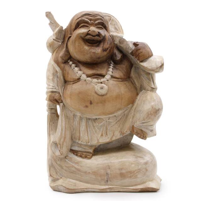 KDMD Happy Buddha Bring Wood - Whitewash 30cm in Brown by Debenhams ...