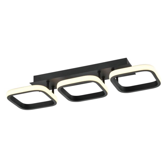 Modern Rectangular Triple Head 40w LED Ceiling Light Fitting in Matt ...