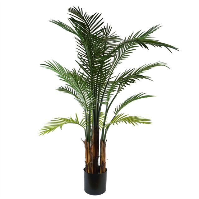 Artificial Tropical Raphis Palm Tree with Natural Trunk UV PROTECTED ...