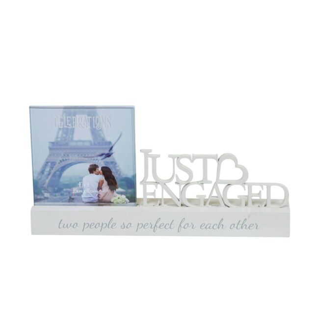 "Celebrations 'Just Engaged' Decorative Photo Frame - 4 x 4""" by ...
