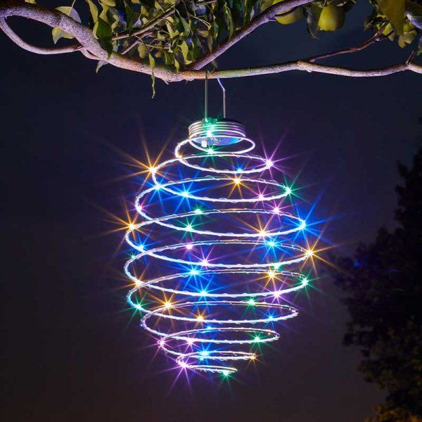 45cm Multicoloured Metal Solar Spiral Garden Light by Debenhams ...