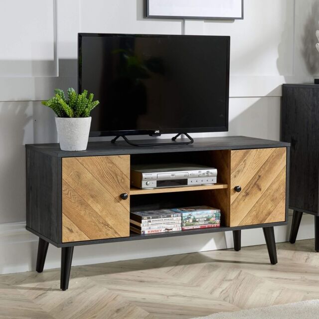 Dallas Herringbone 2 Door TV Stand Storage Unit by Debenhams | ufurnish.com