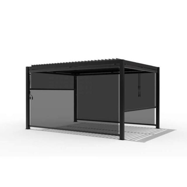 Single 3x4m Charcoal Dropdown Side Shade only for 3x4m Deluxe Veranda ...