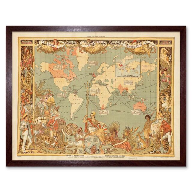 "Artery8 Wall Art Print British Empire 1886 Imperial Federation Colony ...